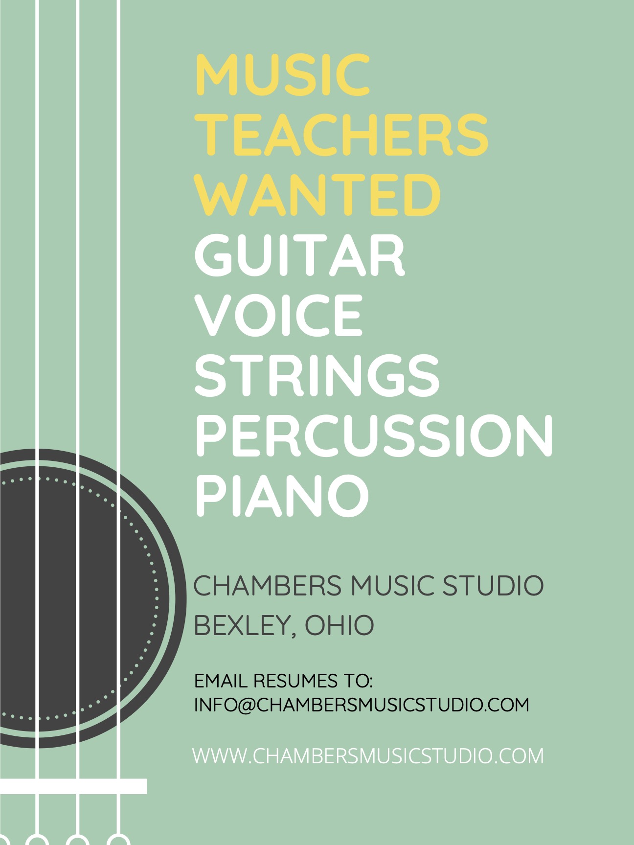 We're Hiring! » Chambers Music Studio